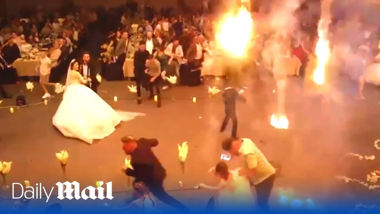 Shocking recent Iraq wedding drone footage showing moment venue set ...