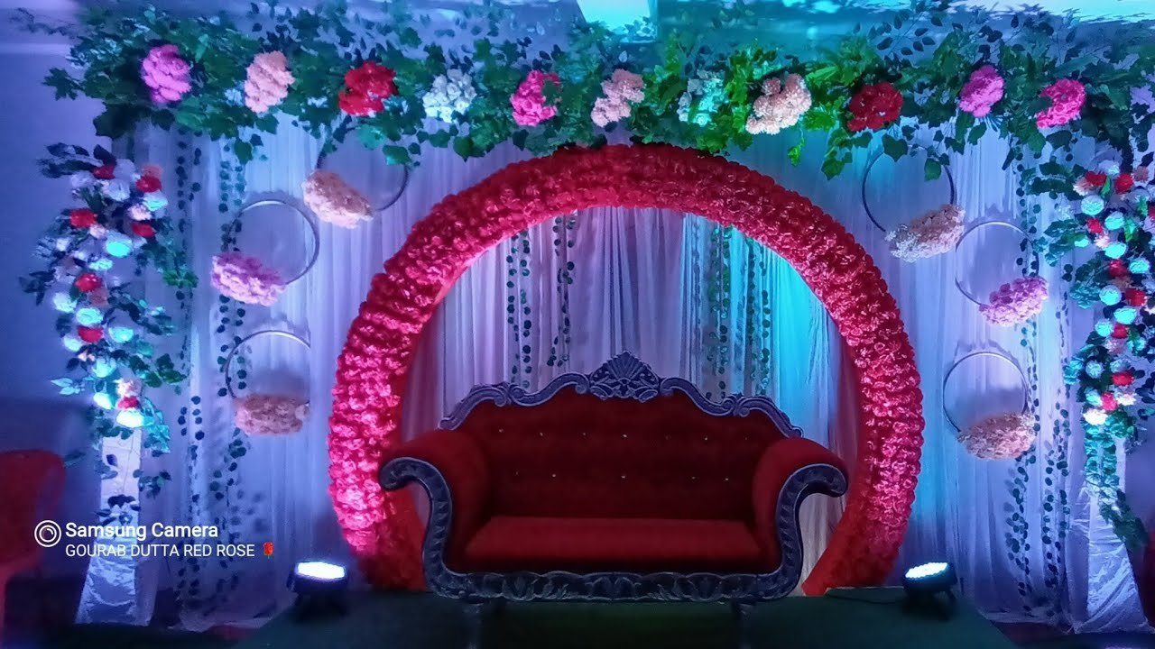 Easy wedding stage decoration ideas|Indian Wedding reception stage ...
