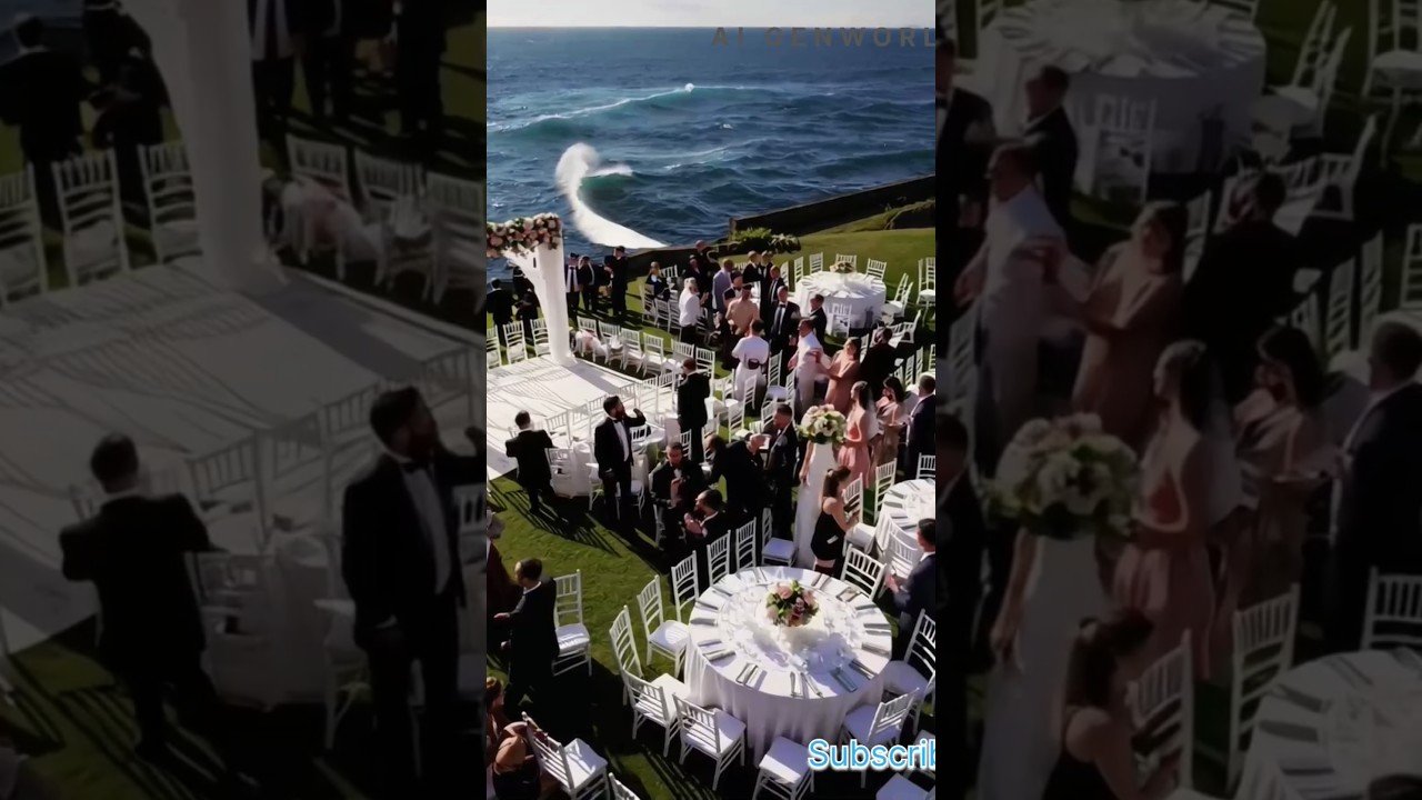 Waves during beach side Wedding venue -Ai Generated - Wedding Plan 360